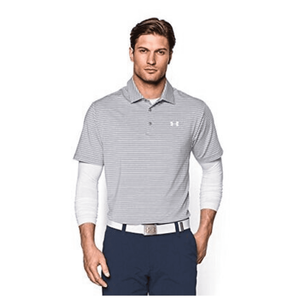 Under Armour Men's UA Playoff Polo Shirt - True Gray Heather/White ...