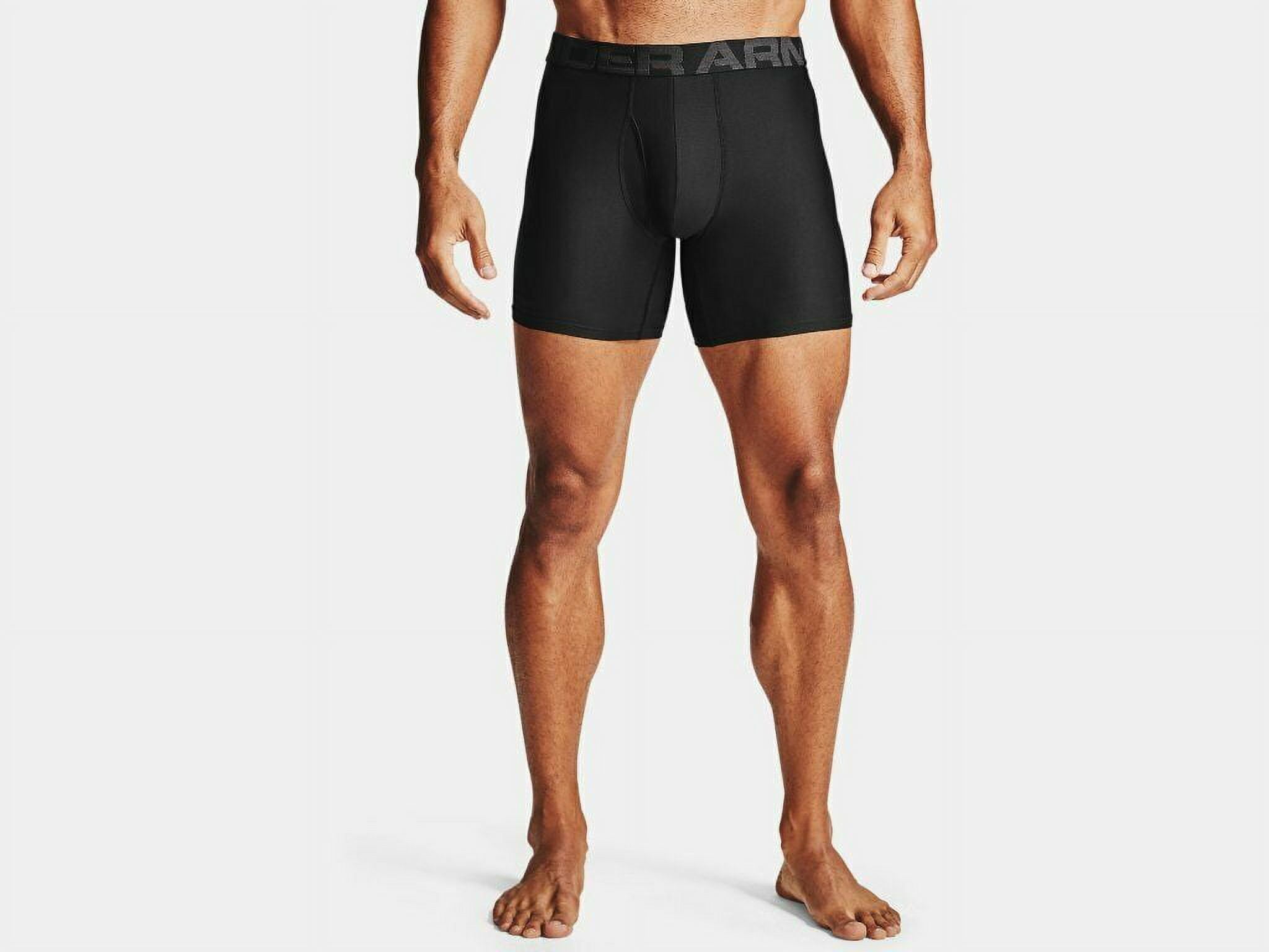 Under Armour Men's UA Tech 6" Boxerjock Boxer Briefs 1363619-001 Black ...