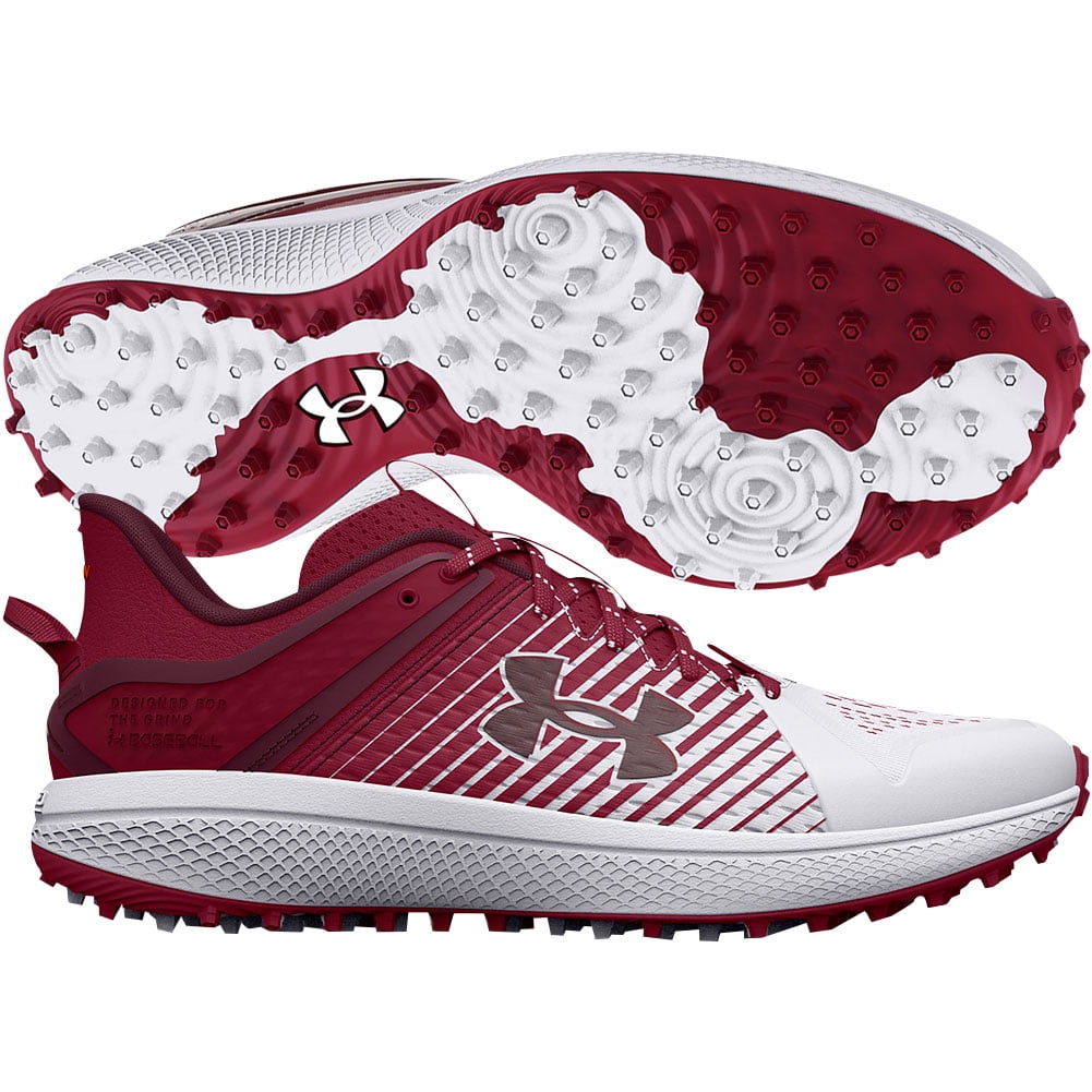 Under Armour Men's Yard Baseball Turf Shoes Cardinal/White Medium 11 11 ...