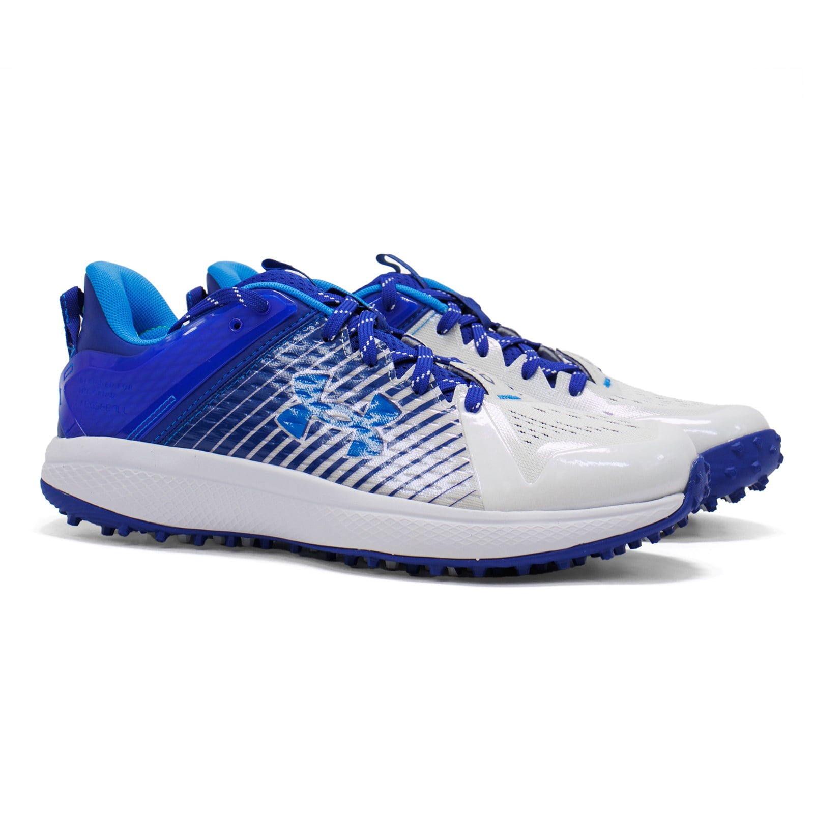 Under Armour Men's Yard Baseball Turf Shoes, Molded Heel, Royal/White ...
