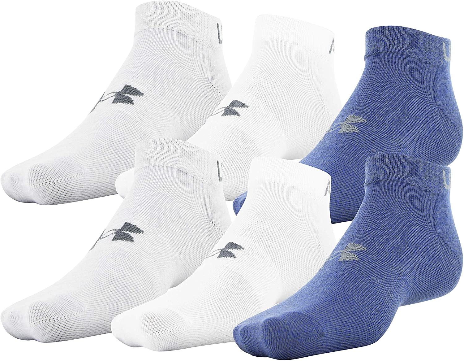 Under Armour Men's Essential Lite Low Cut Socks, 6-Pairs, Royal/White ...
