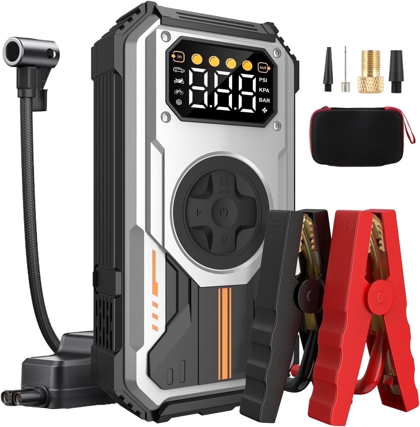 Portable Jump Starter with Air Compressor 5000A, 12V Car Charger Jump ...