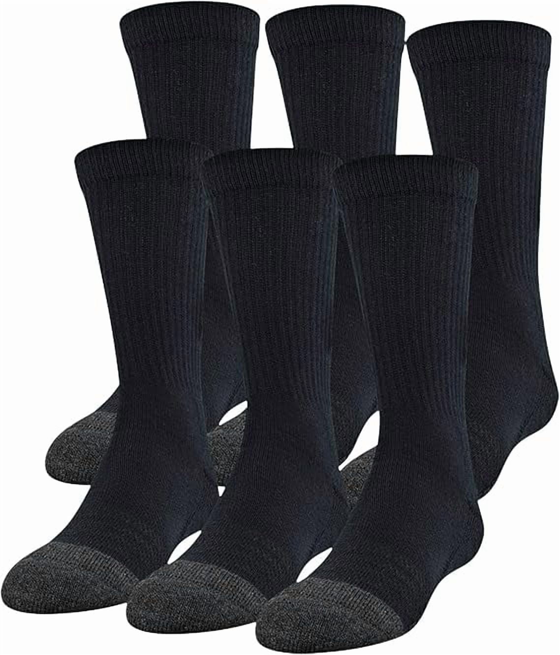 Under Armour Performance Tech Crew Socks, 6-Pairs, Black, Shoe Size ...