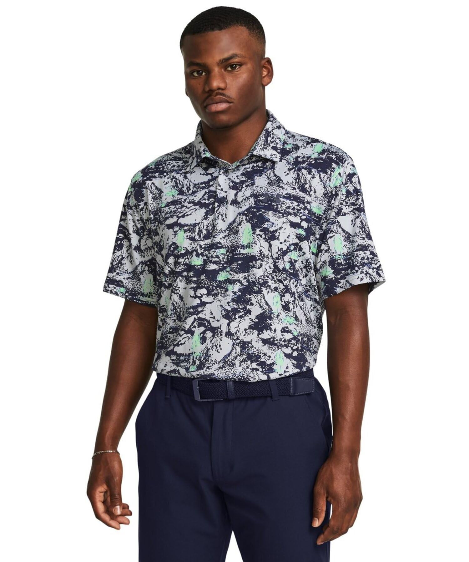 Under Armour Playoff 3.0 Polo Halo Gray/Matrix Green/Midnight Navy XL ...