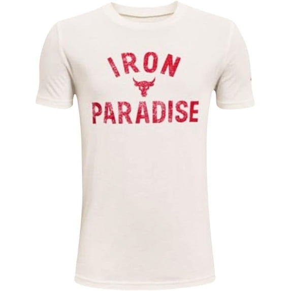 Under Armour Project Rock Boy's Kids Iron Paradise Tee T-Shirt ...