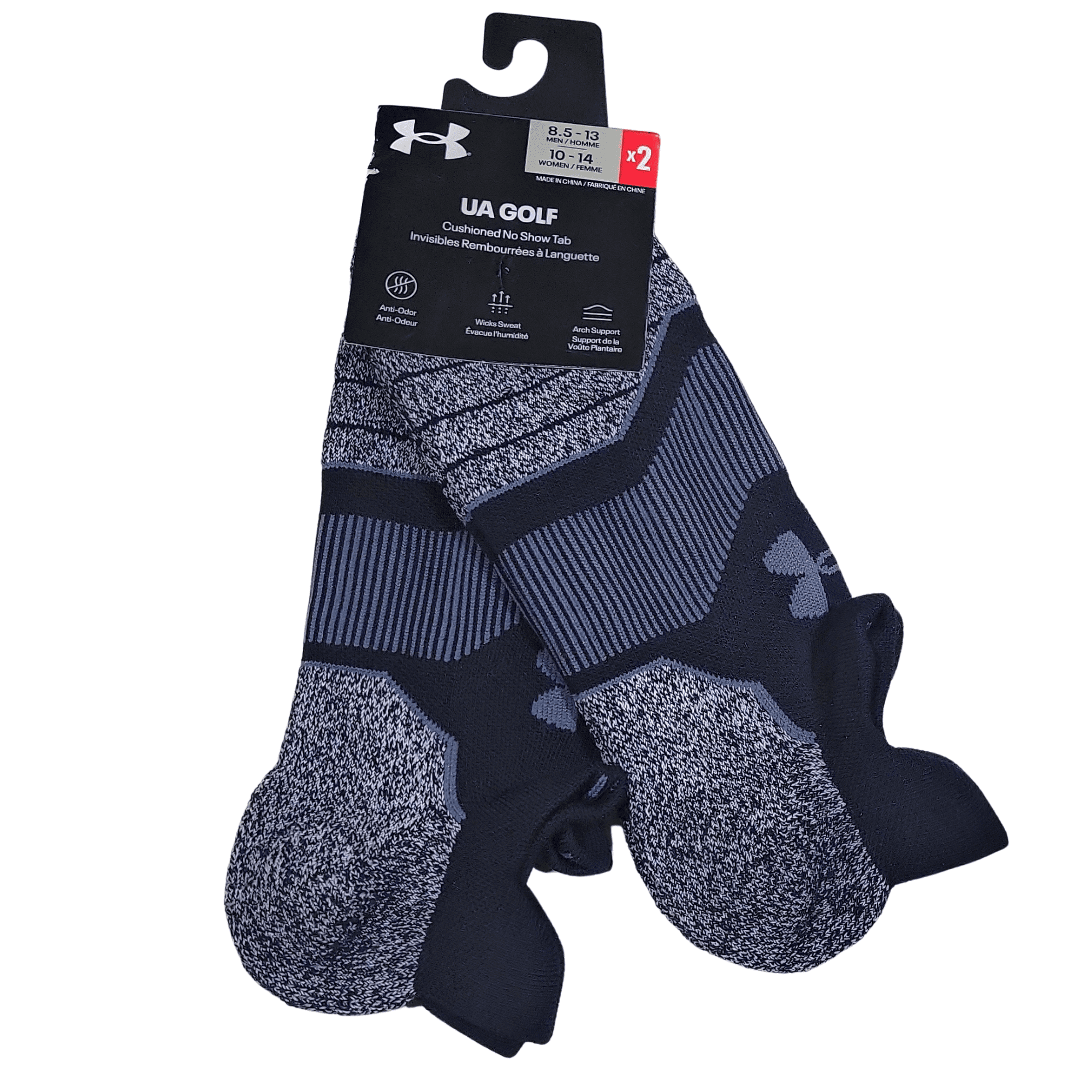 Under Armour Socks Mens Women Golf No Show Tab, Black, Size XL, 2 Pairs ...