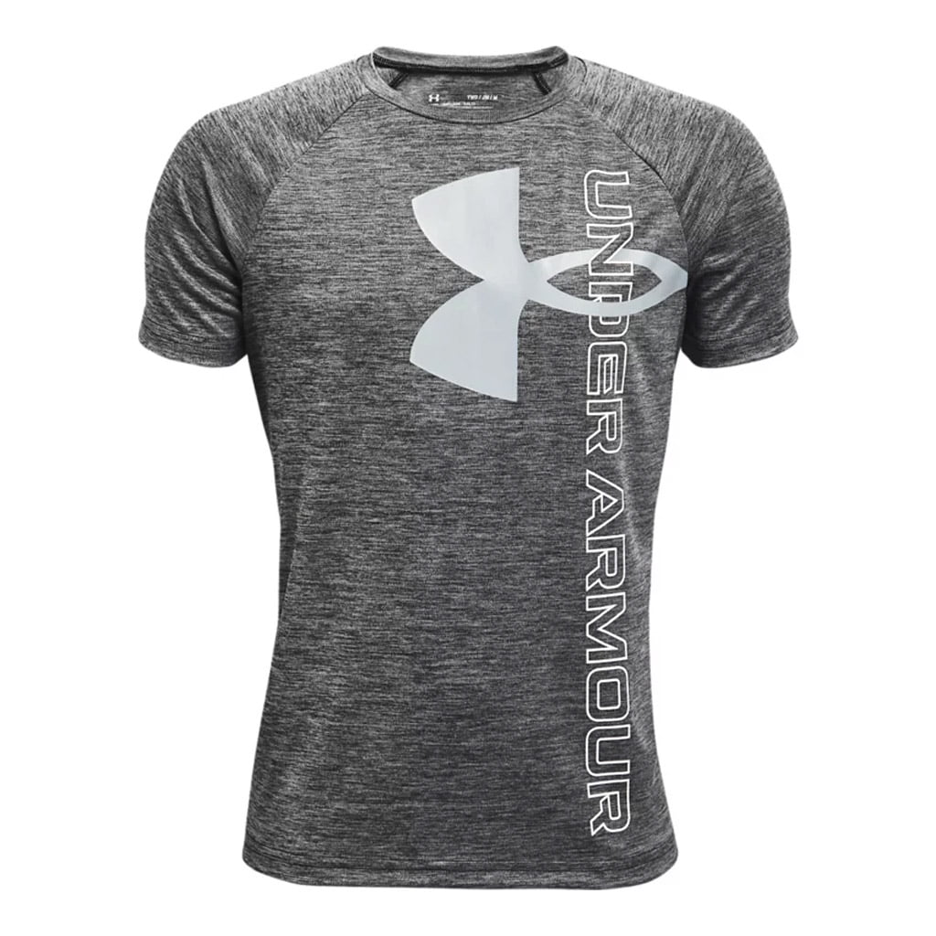Under Armour Tech Split Logo Hybrid Kids Short Sleeve T-Shirt Black ...