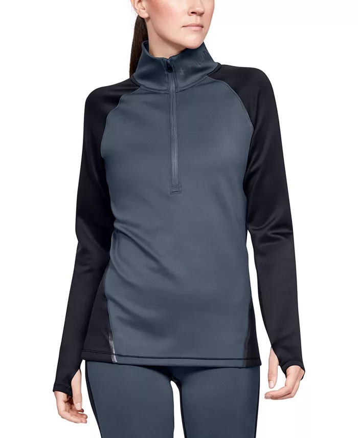 Under Armour Women's Coldgear Colorblocked Half Zip Training Top Black ...