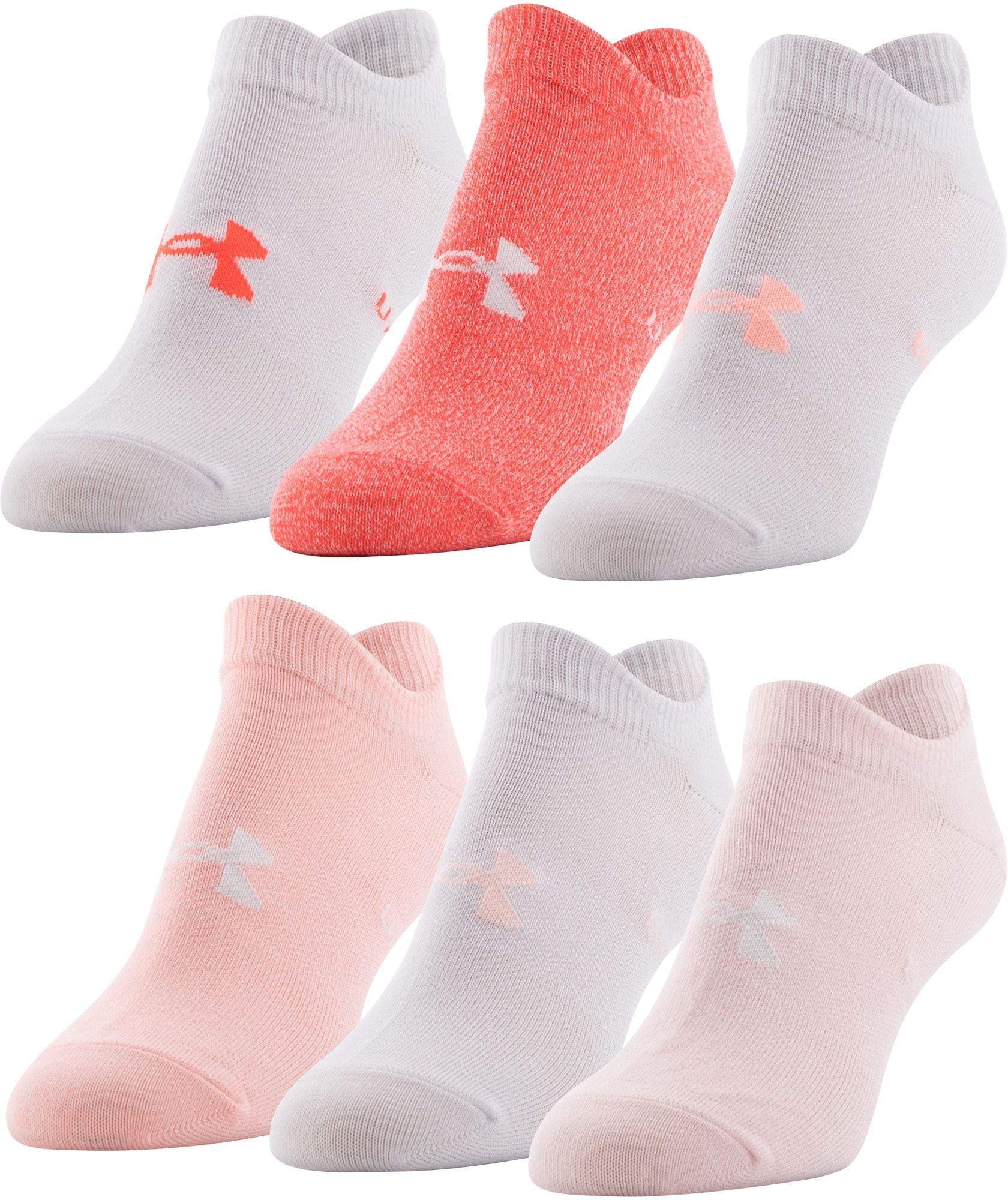 Under Armour Women&s Essential 2.0 No Show Socks - 6 Pack (Beta Tint ...