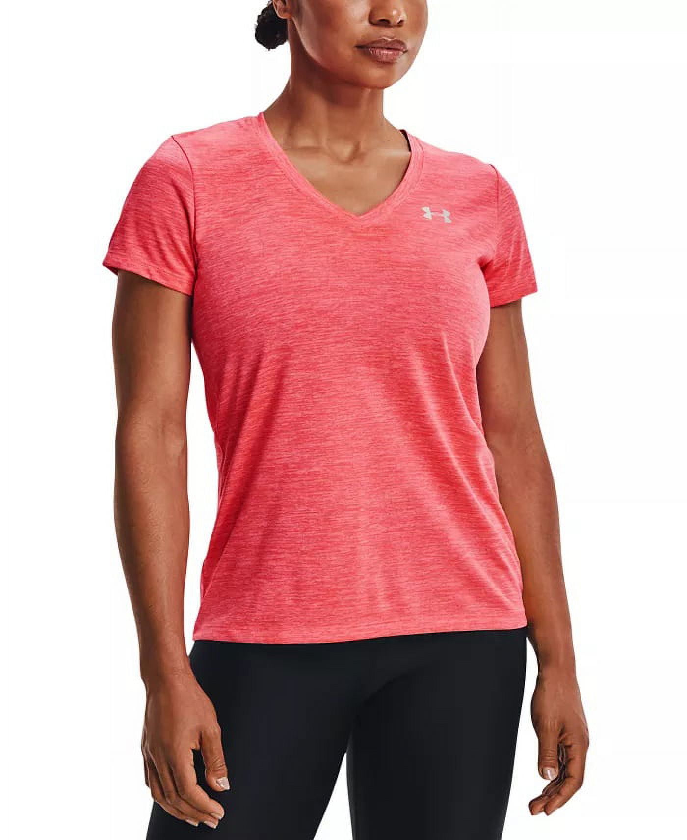 Under Armour Womens Athleisure Orange T-Shirt TOP SZ XS Peach UA Tech V ...