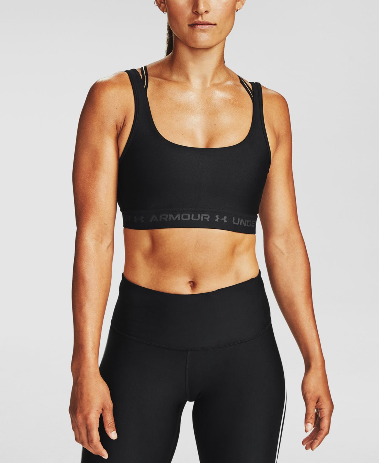 Under Armour Womens Compression Cross-Back Mid-Impact Sports Bra ...