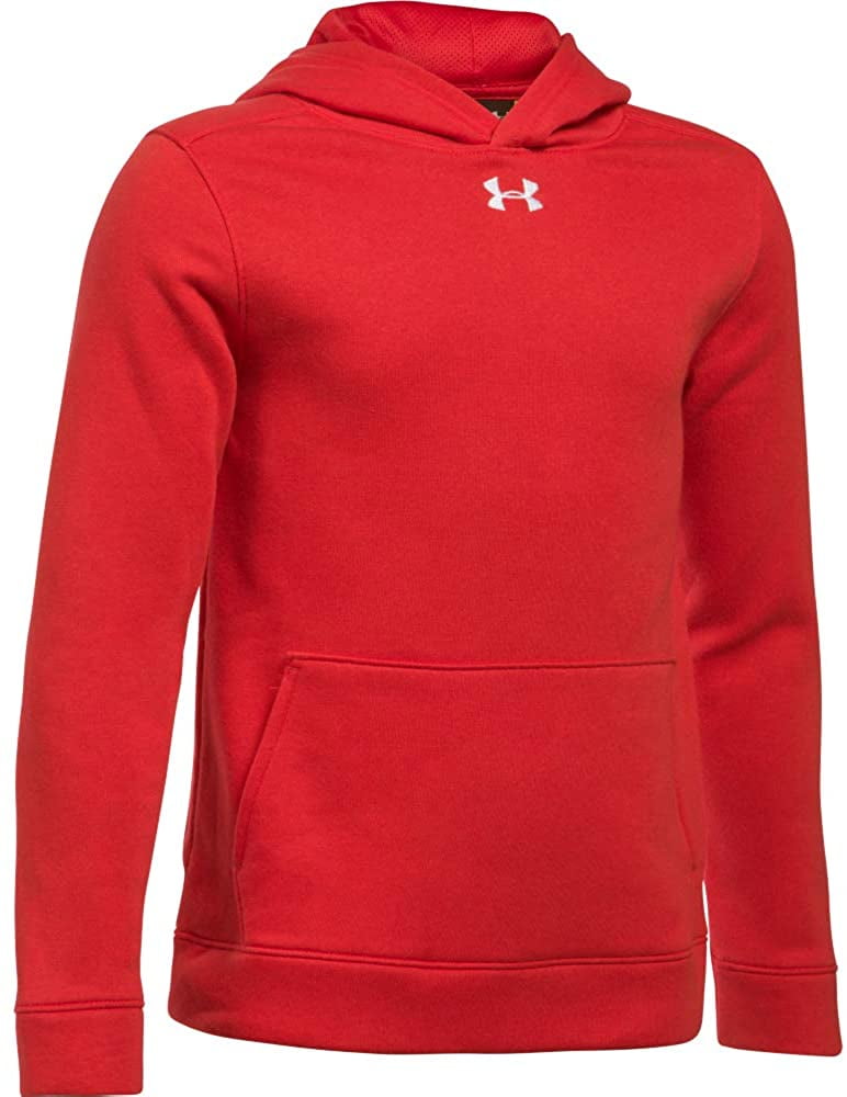 Under Armour Youth Boy's Long Sleeve Hustle Fleece Hoodie (Red/White, L ...
