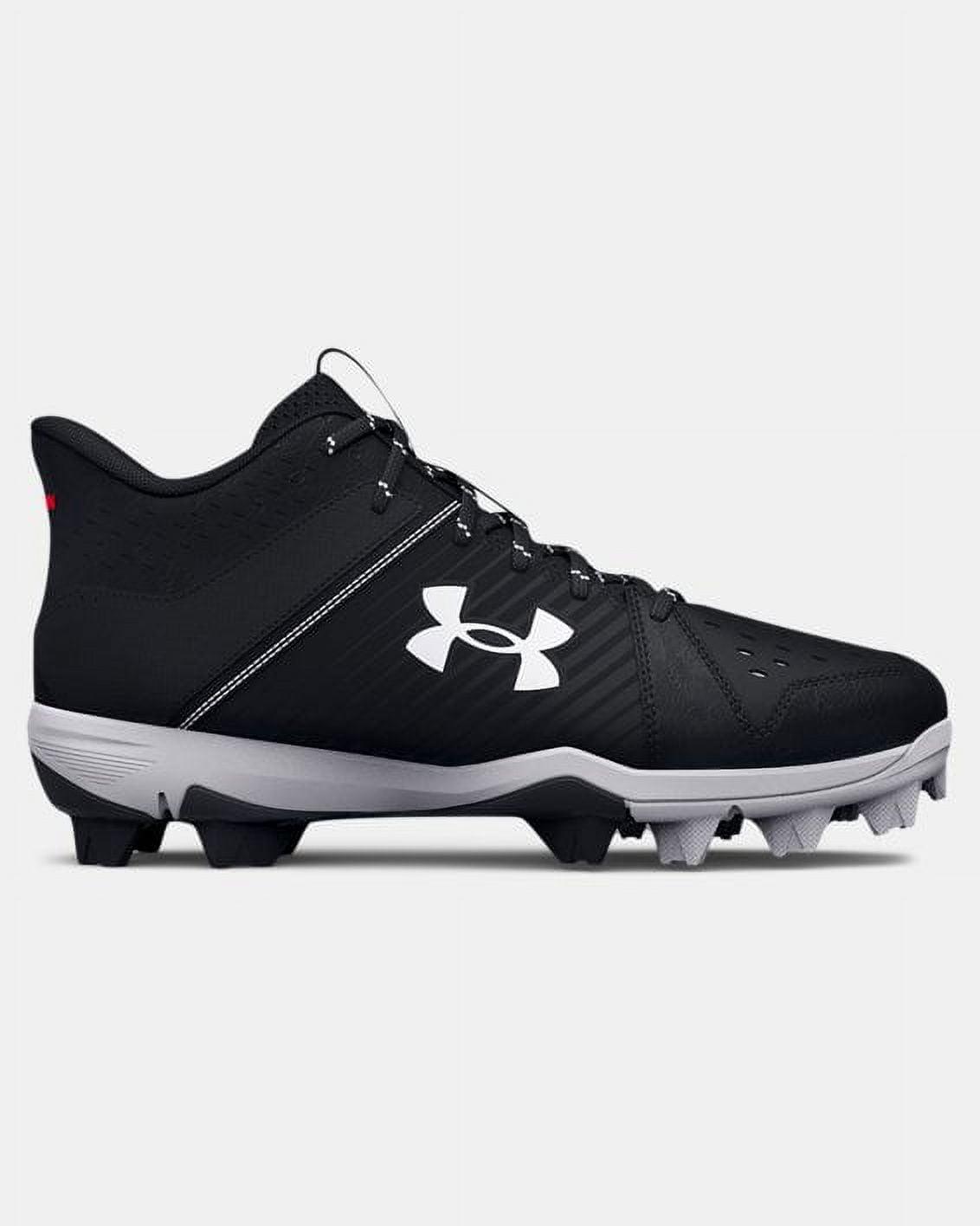 Under Armour Youth Leadoff Mid Rm Jr Molded Baseball Cleat Black/White ...