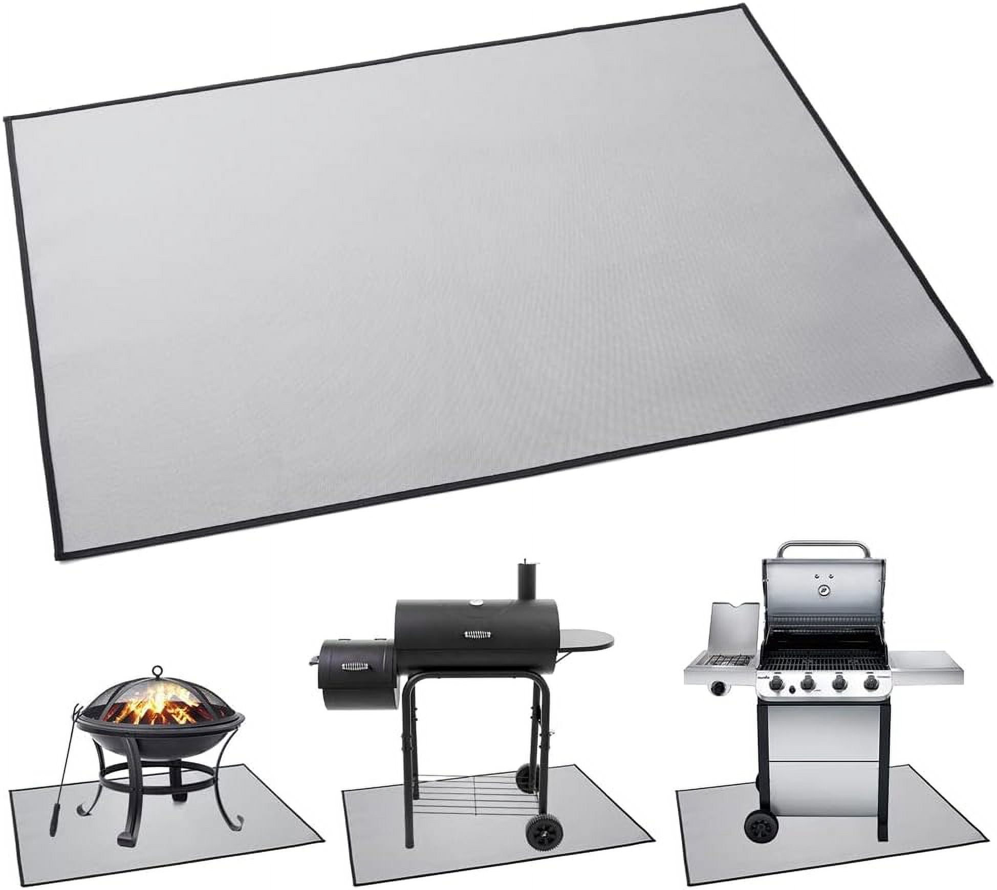Under BBQ Grill Mat for Outdoor Charcoal, Flat Top, Smokers, Gas Grills ...