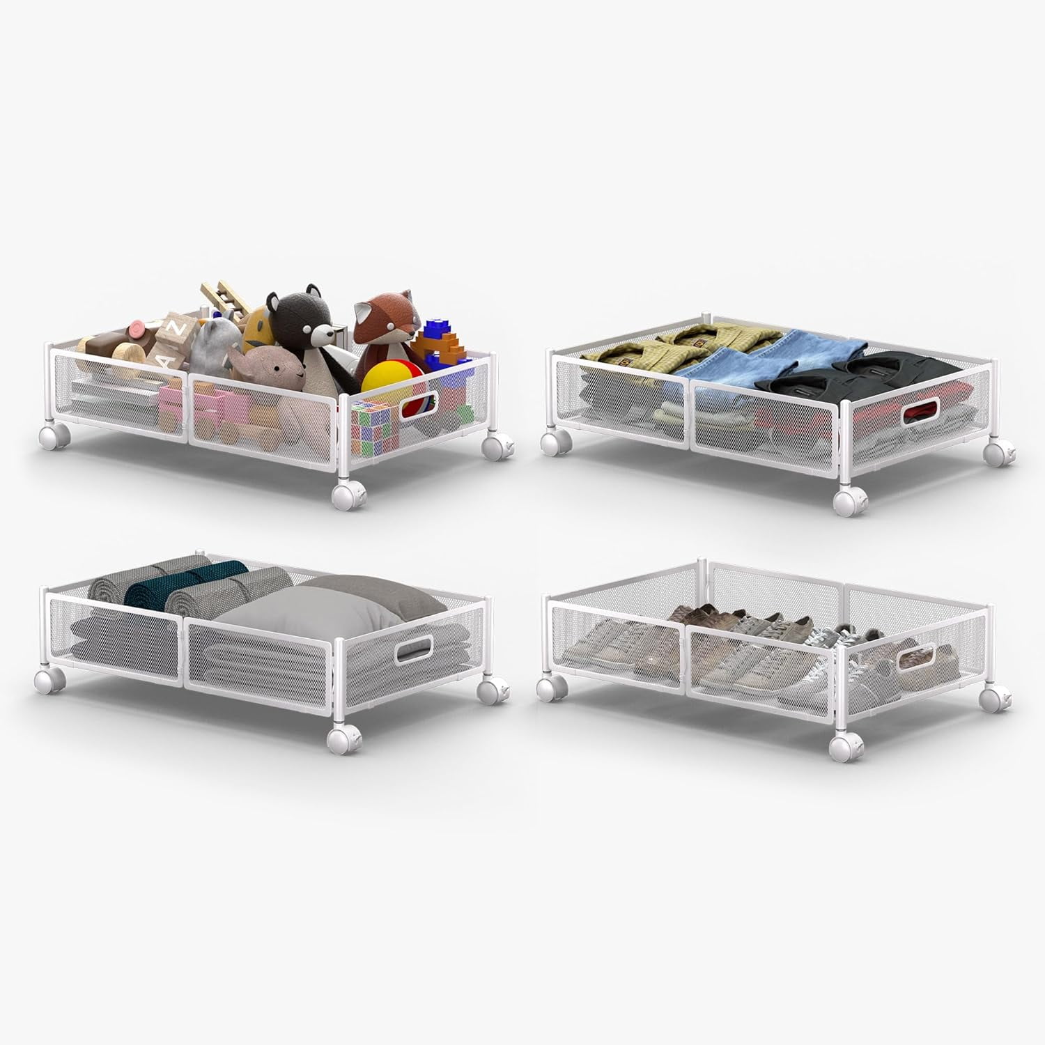 Under Bed Organizer, Storage Bins Under Bed, 60L Underbed Storage Bins ...