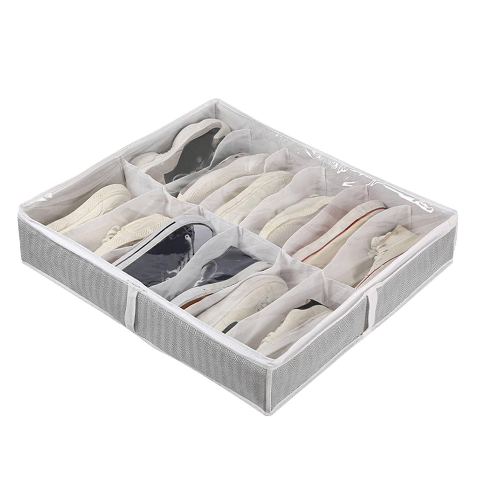 Under Bed Shoe Storage Organizer with Sturdy Handles and Clear Window 1 ...