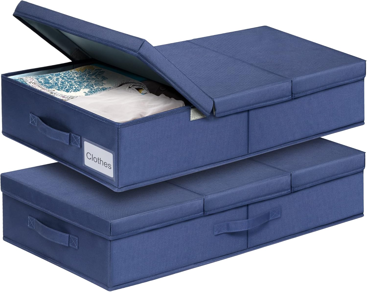Under Bed Storage Containers, 2 Pack Under Bed Organizer with Lids ...