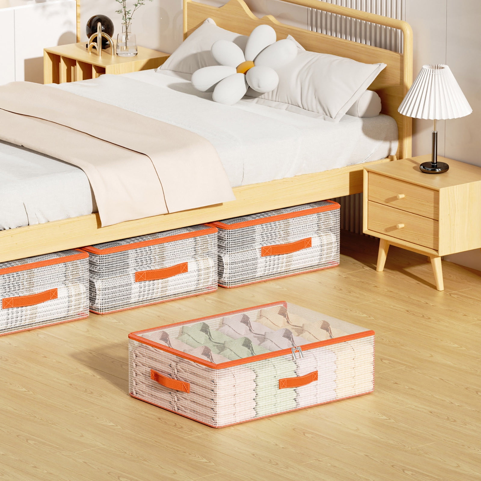 Under Bed Storage Containers, Clear Under Bed Storage Bags Sturdy ...