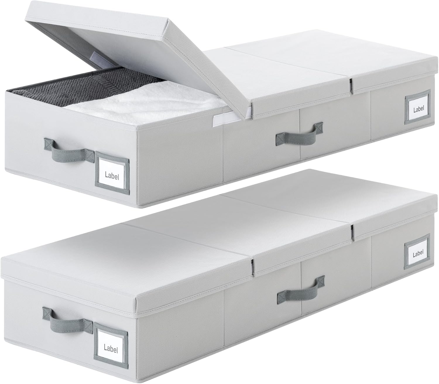 Under Bed Storage Containers, Large Foldable Organizer with Tri-Fold ...