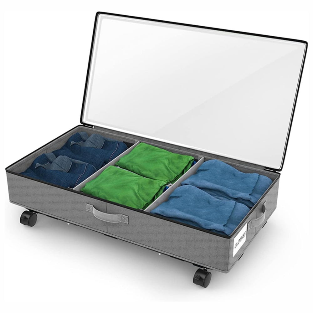 Under Bed Storage Containers with Wheels, Under Bed Shoe Storage ...