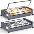Under Bed Storage With Wheels, 2 Pack Square Containers, 60L Bins ...
