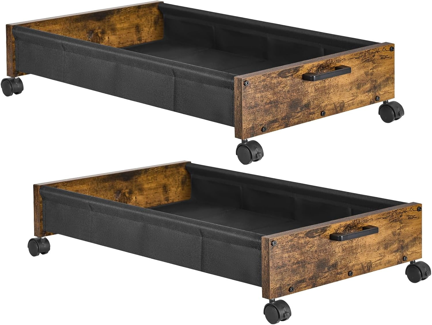 Under Bed Storage with Wheels, Wooden Under Bed Drawers On Wheels ...