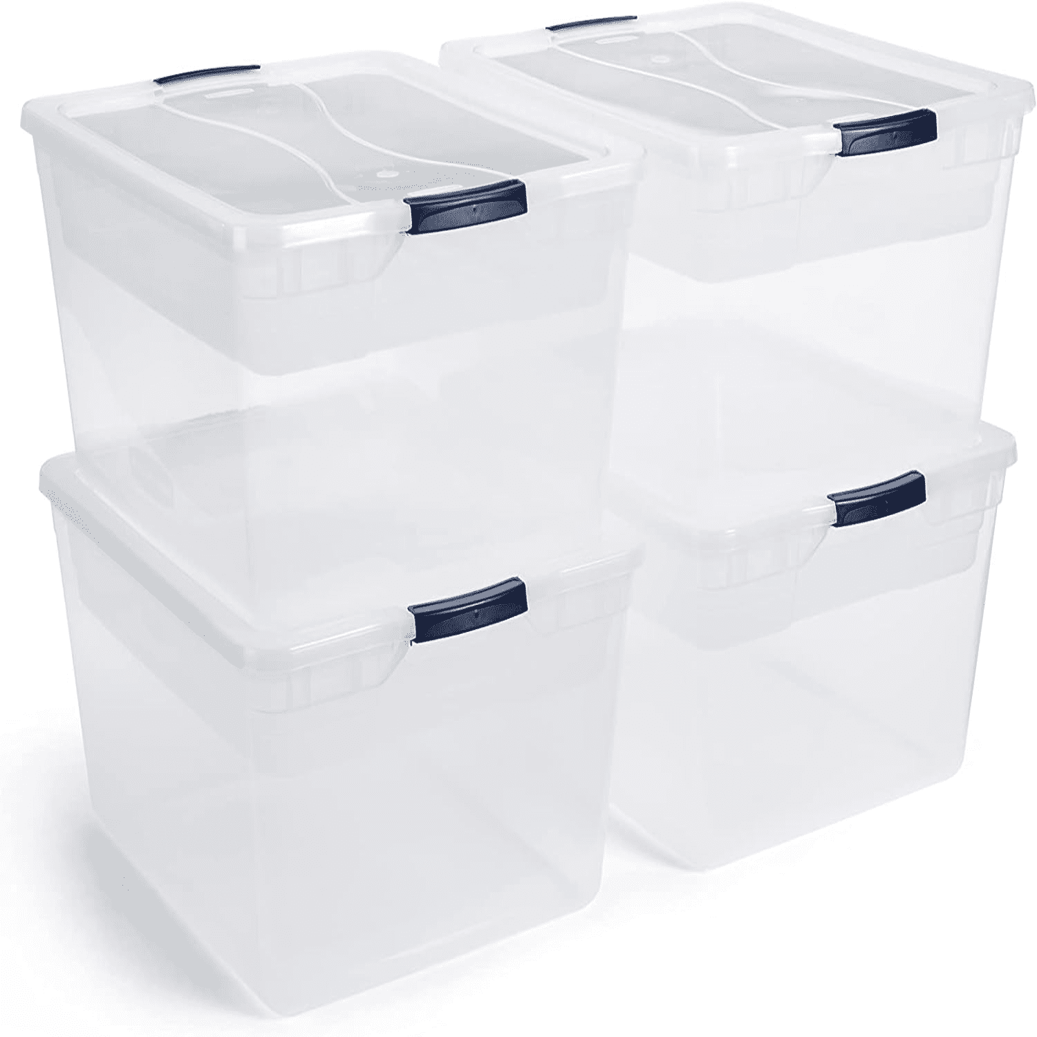 Under Bed Wheeled Storage Box 68 Qt 2-Pack Made in USA Plastic ...