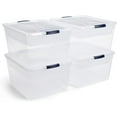 Under Bed Wheeled Storage Box 68 Qt 2-Pack Made in USA Plastic ...