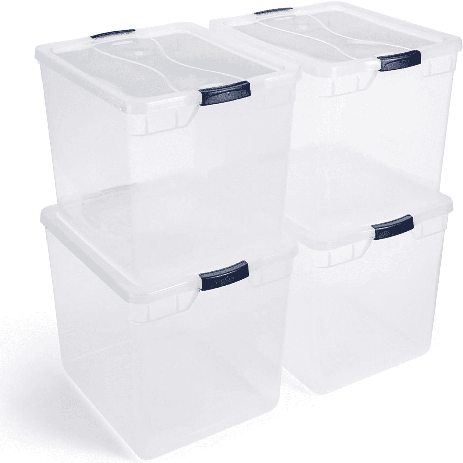 Under Bed Wheeled Storage Box 68 Qt 2-Pack Made in USA Plastic ...