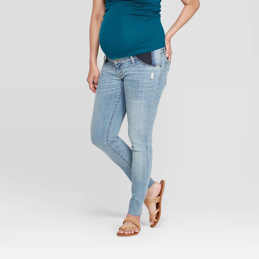 Under Belly Raw Hem Skinny Maternity Jeans - Isabel Maternity by Ingrid ...