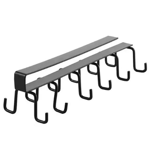 Under-Cabinet Iron Storage Rack, 10.24in Multi-Functional Hanging Hook ...
