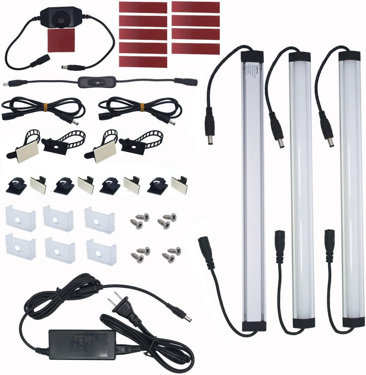 Under Cabinet LED Lighting Kits for Kitchen, 3 Pieces 1 Foot Super ...