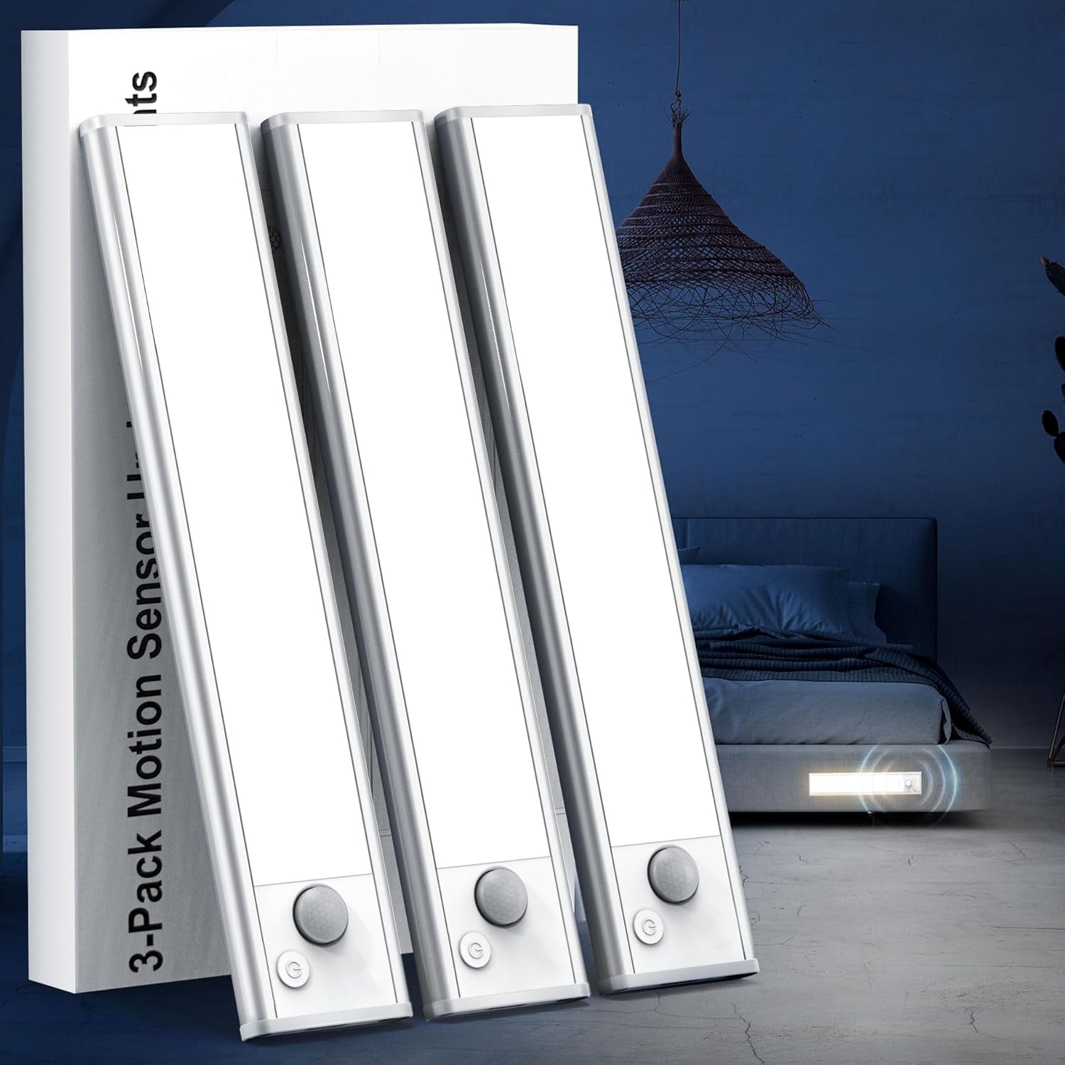 Under Cabinet Lighting 34 LED Rechargeable Battery Operated Motion ...