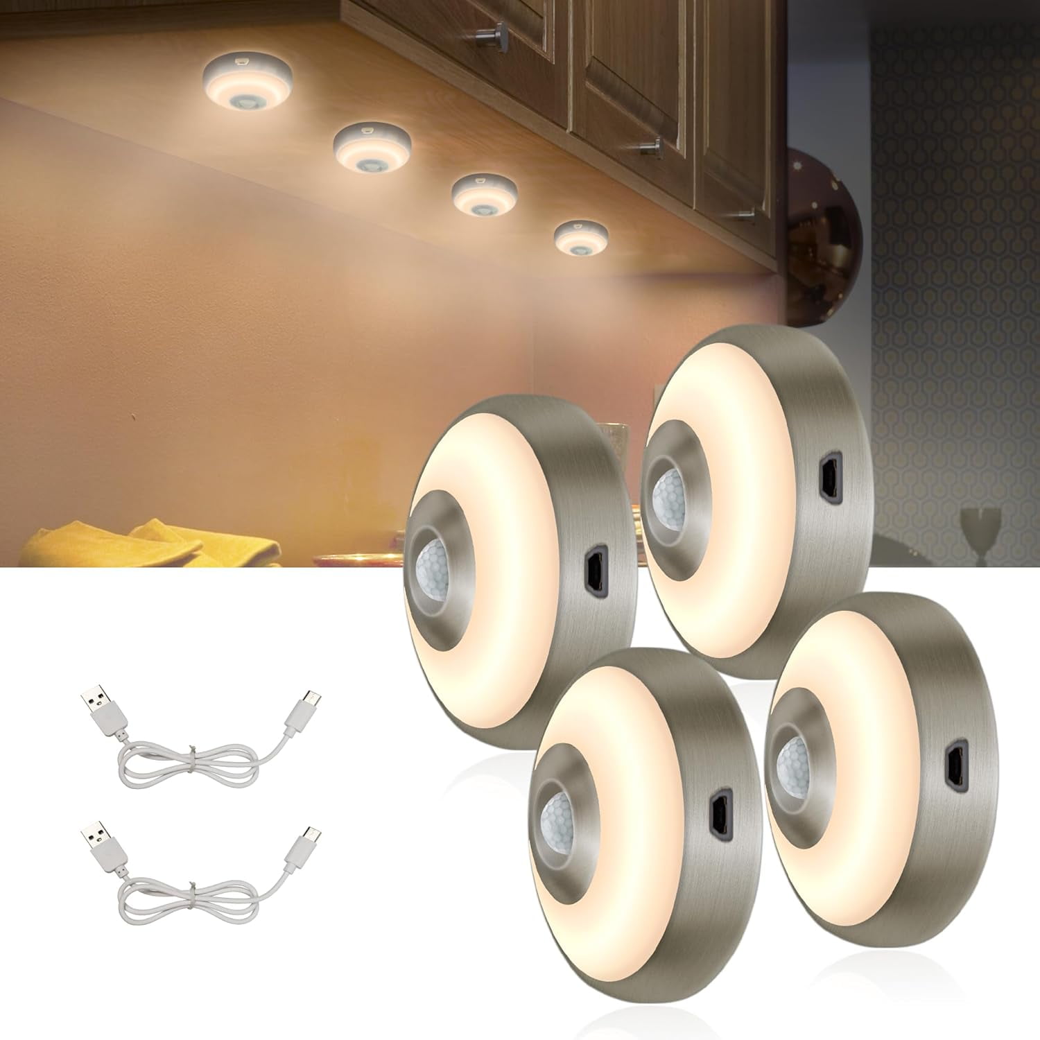 Under Cabinet Lighting Wireless - Puck Light with Magnet Closet ...