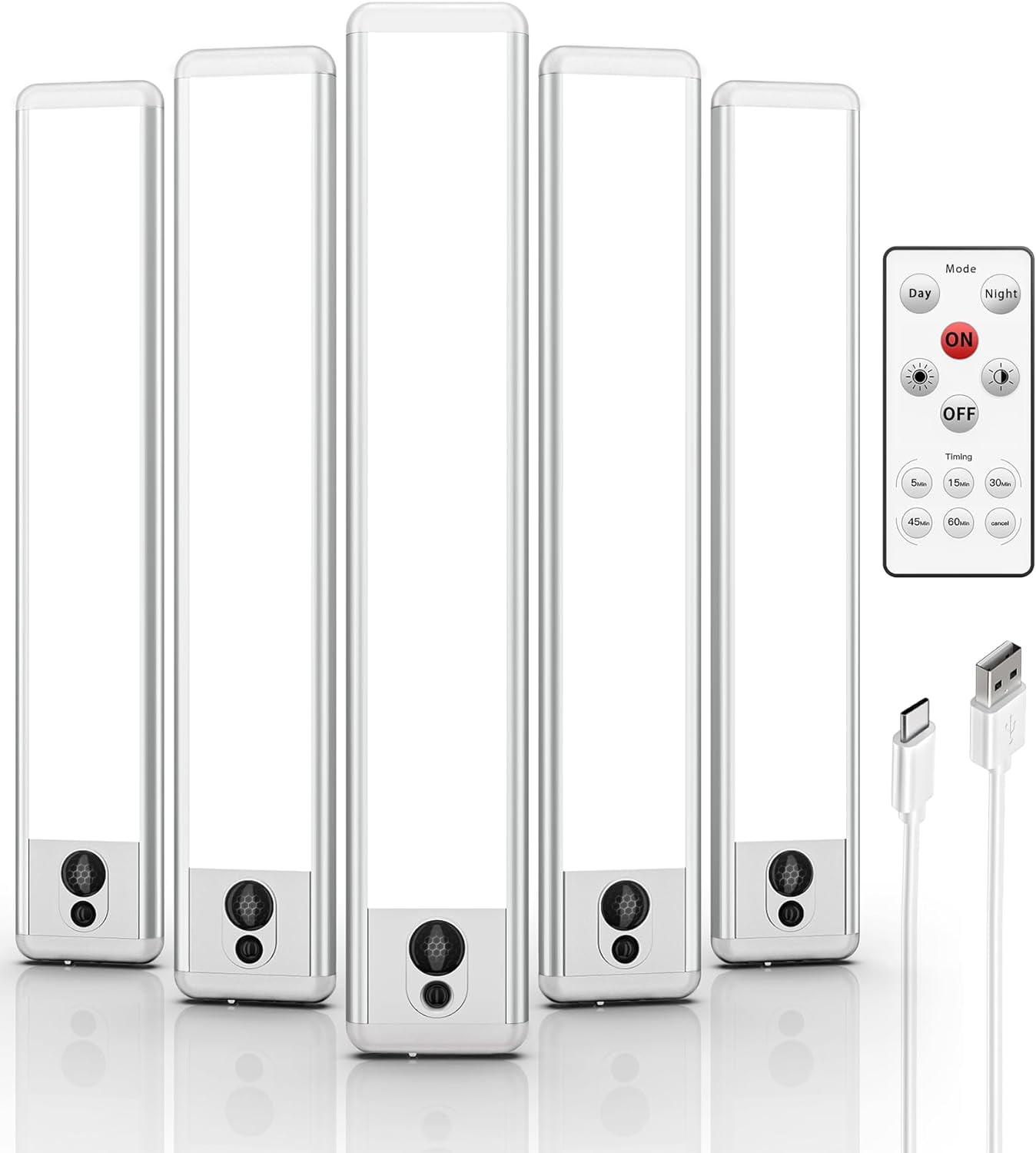 Under Cabinet Lights, LED Closet Lights Wireless USB Charging, Motion ...