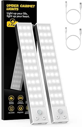 Under Cabinet Lights,Motion Sensor Cabinet Light for kitchen,2 Pack ...