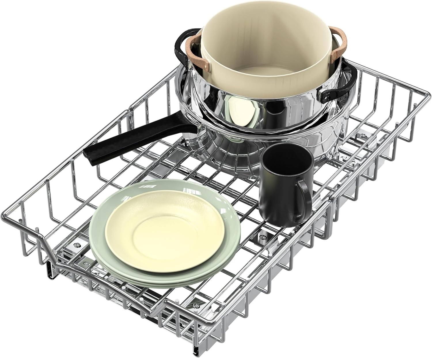 Under Cabinet Pull Out Sliding Shelf Drawer Organizer, 18" D x 11" W ...