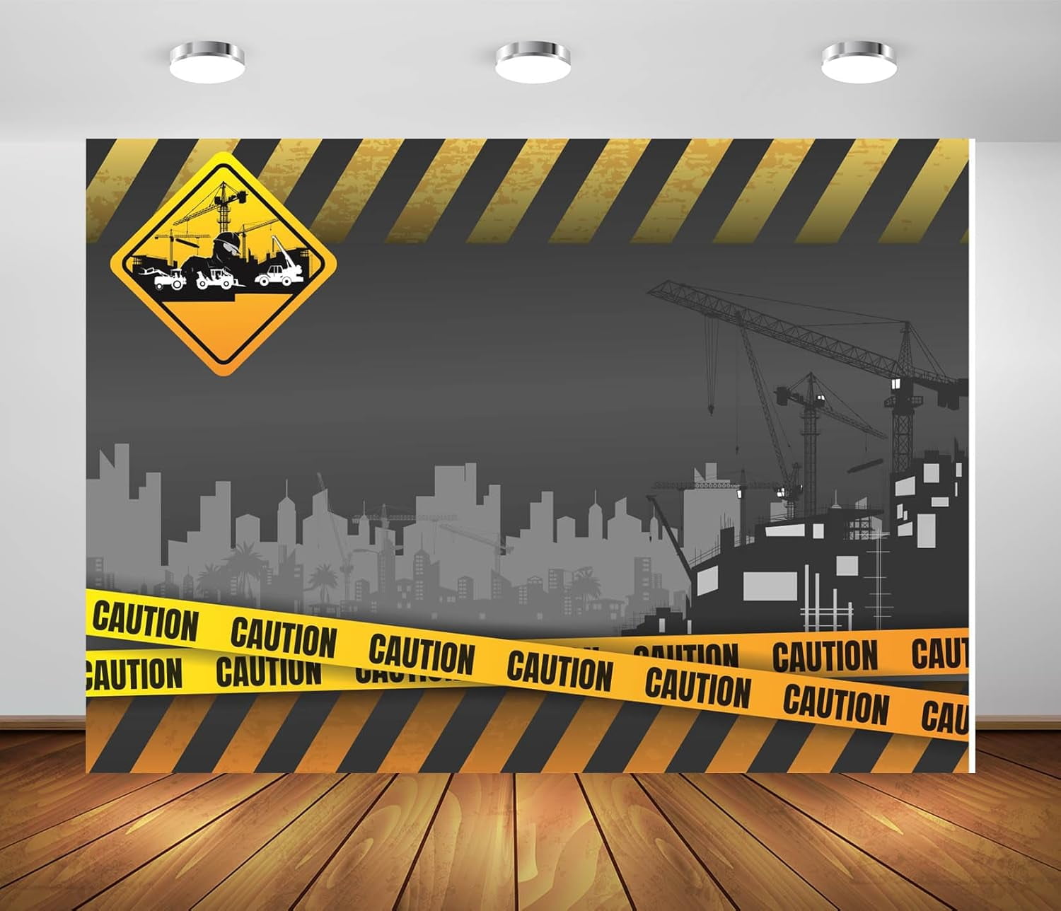 Under Construction Backdrop Construction Theme Party Decorations ...