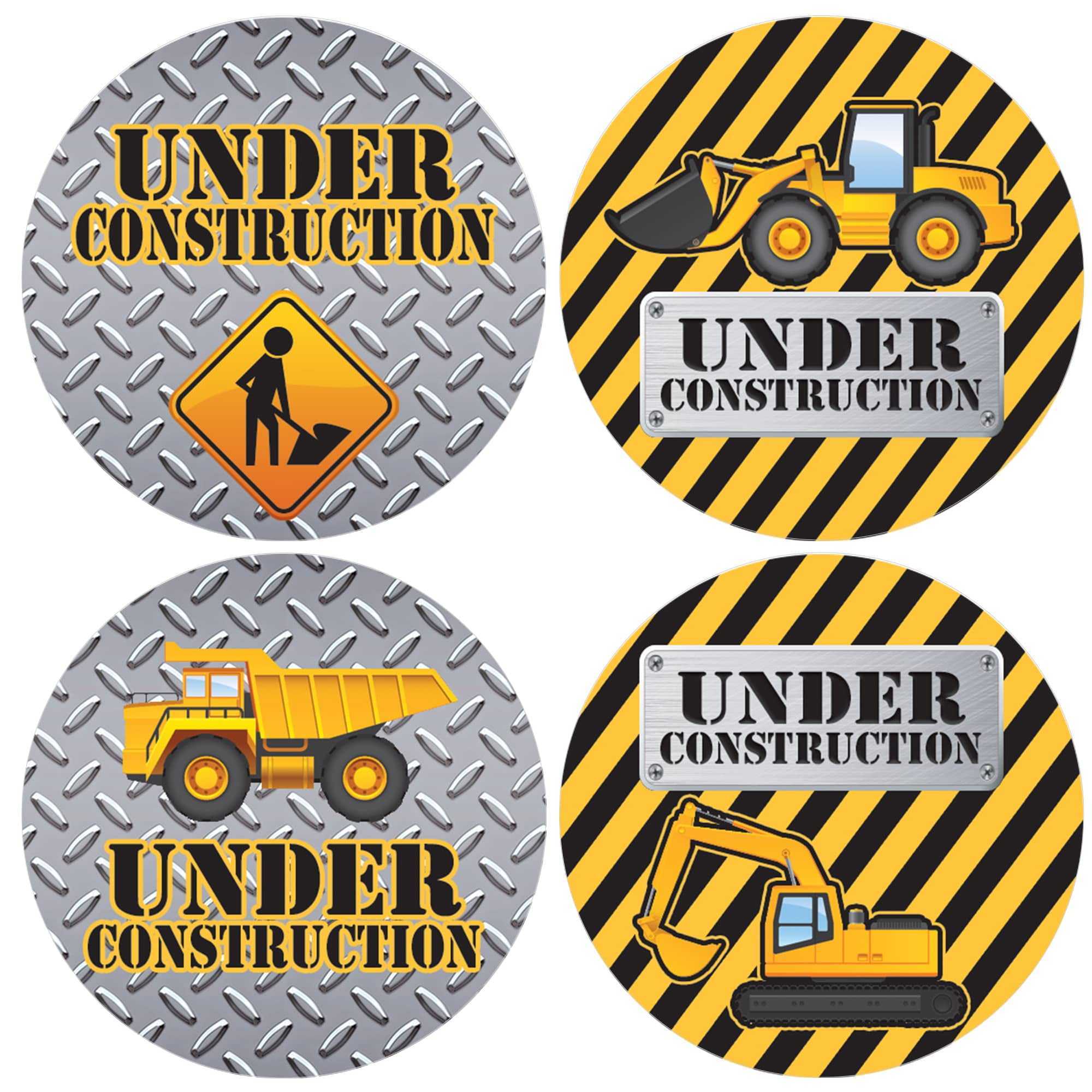 Under Construction Party Favor Stickers - 1.75 in - 40 Labels C10 ...