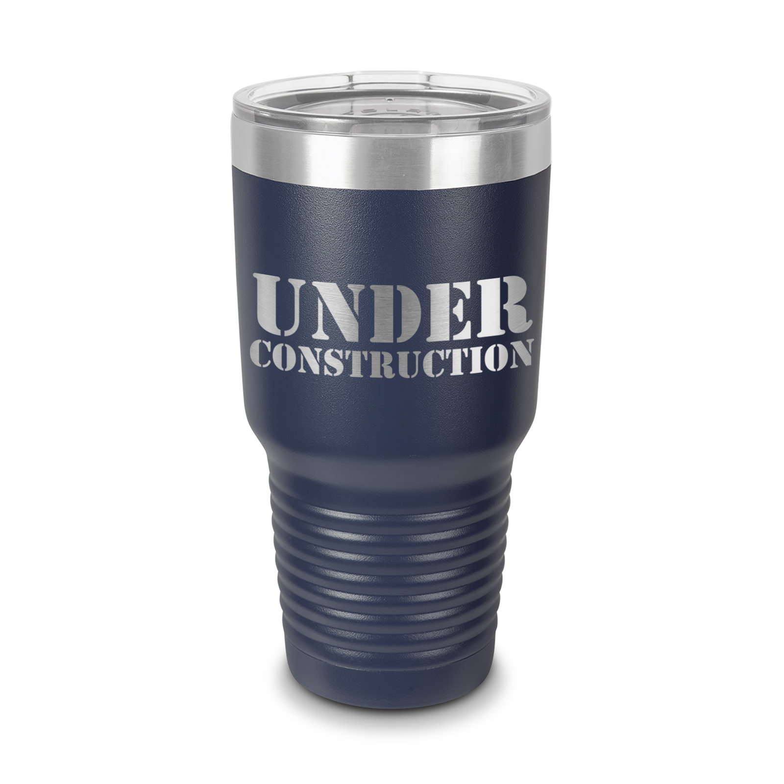 Under Construction Tumbler 30 oz - Laser Engraved w/ Clear Lid ...