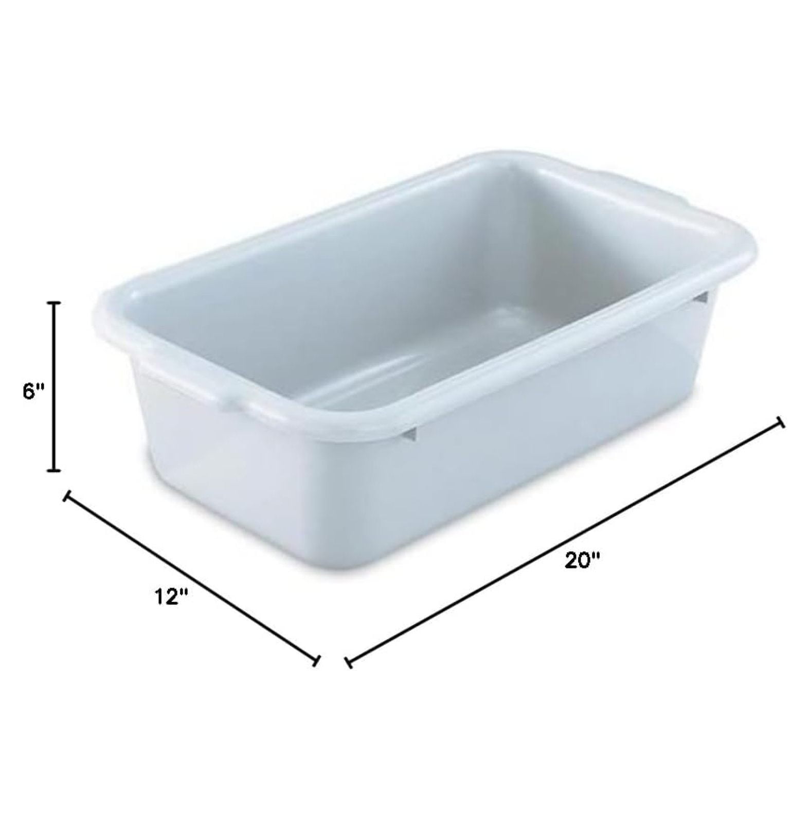 Under-Counter Dish/Bus Box, 20" x 12" x 6" Deep, Gray - Walmart.com