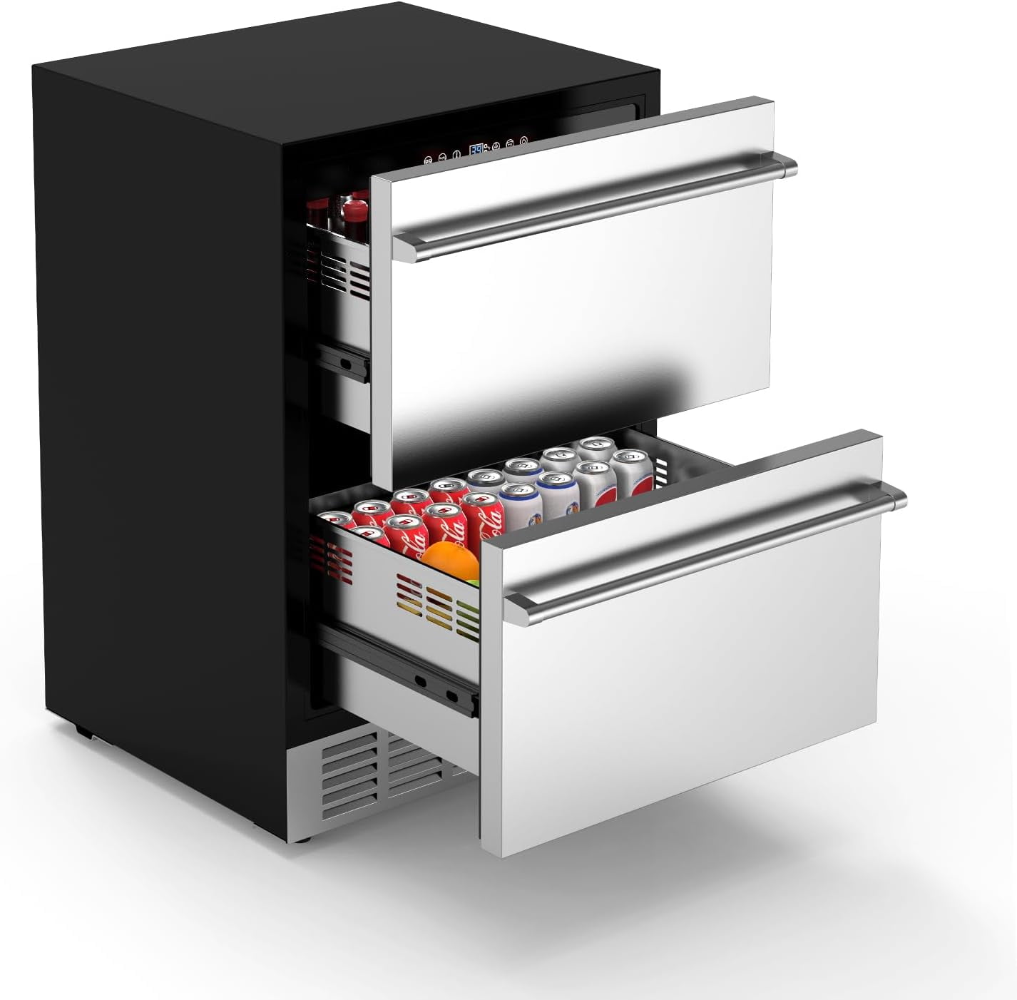 Under Counter Drawer Fridge, 24 Inch Double Drawer Beverage Cooler ...
