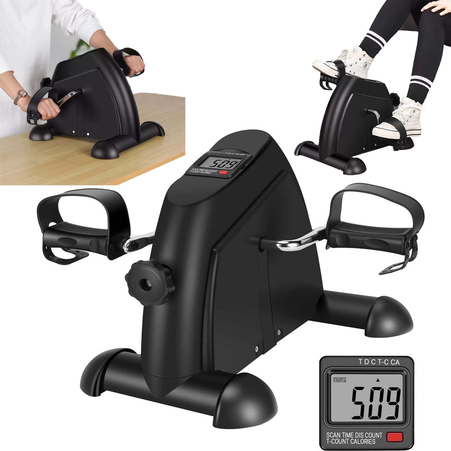 Under Desk Bike for Arm/Leg Exercise, Mini Exercise Bike, Mini Bike for Home Office, Pedal ...