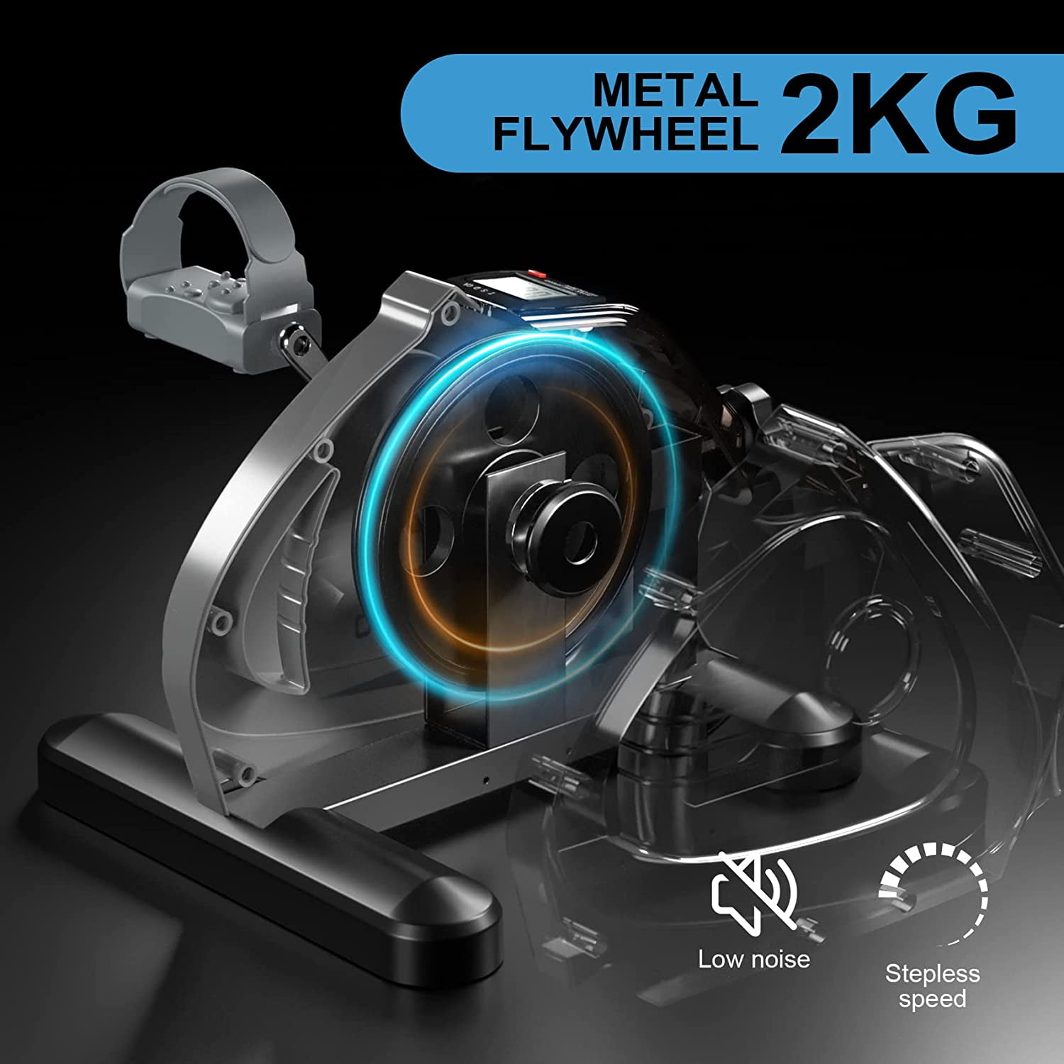 Under Desk Bike Pedal Exerciser - 5LBS Flywheel for Legs and Arms ...