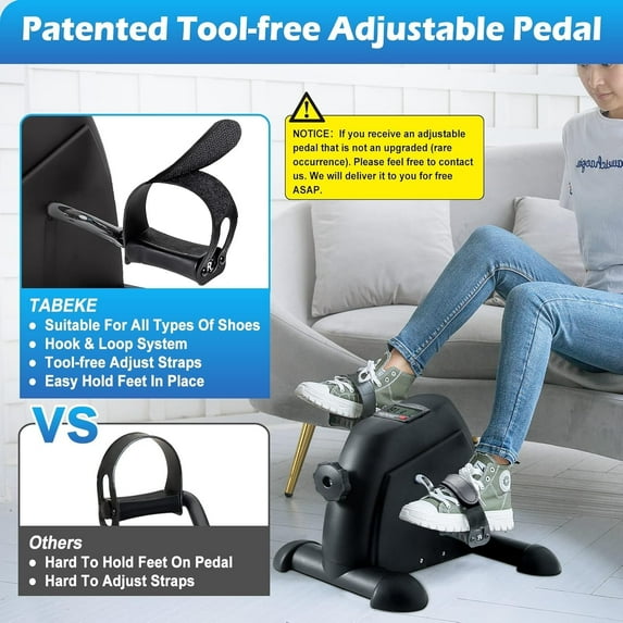 Under Desk Bike Pedal Exerciser - Mini Exercise Bike for Arm/Leg Exercise, Pedal Exerciser for ...