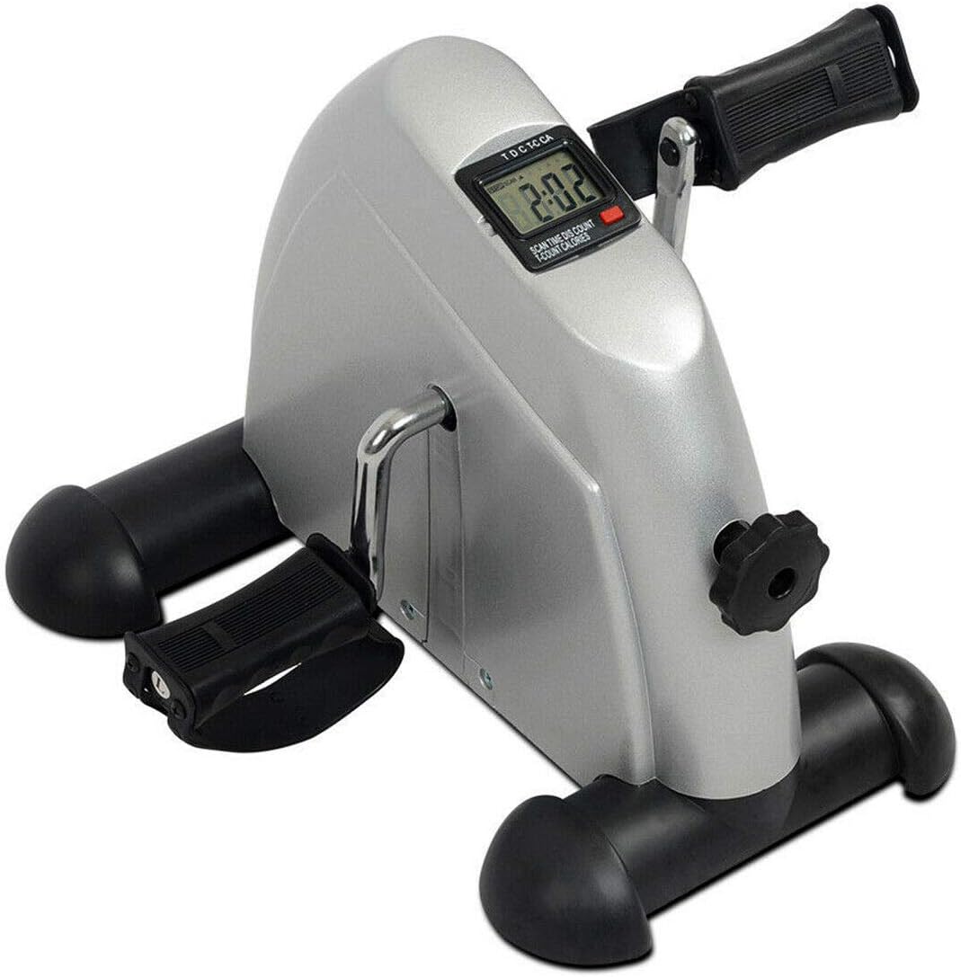 Under Desk Bike Pedal Exerciser for Legs and Arms, Portable Mini Exercise Peddler Adjustable ...