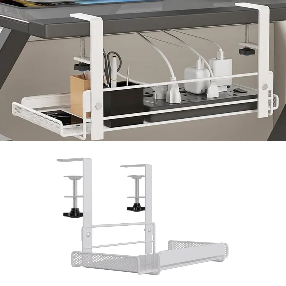 Under Desk Cable Management Tray No Drill Steel Desk Cable Organizers ...