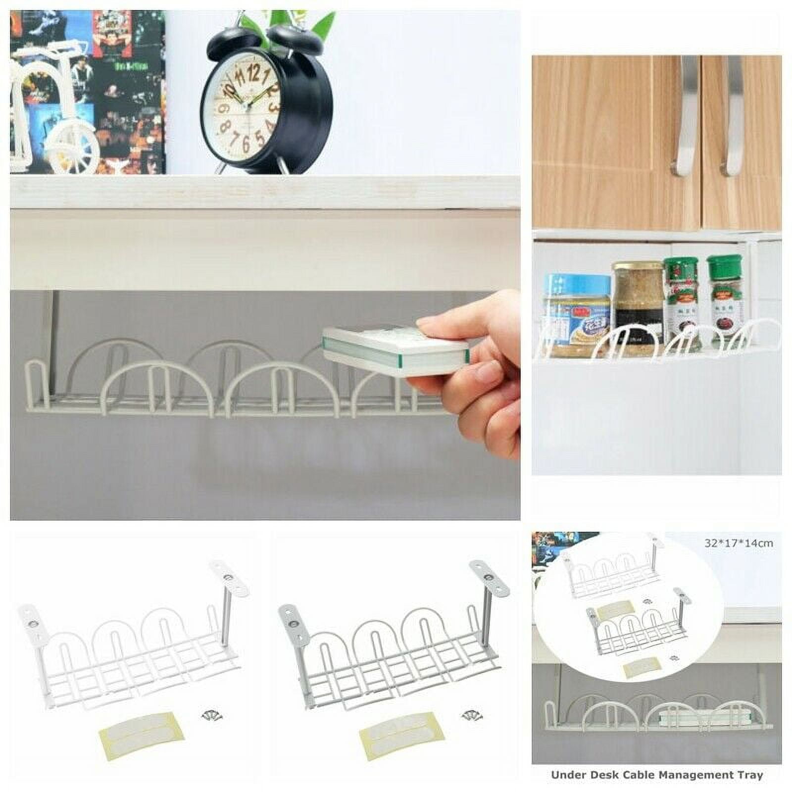 Under Desk Cable Management Tray Wire Cord Power Strip Adapter ...