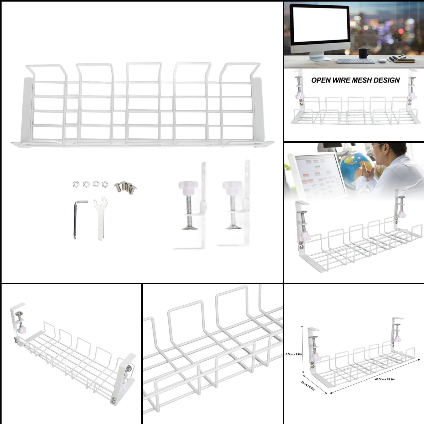 Under Desk Cable Tray, Easy Install, Space Saving, Strong Steel Design ...