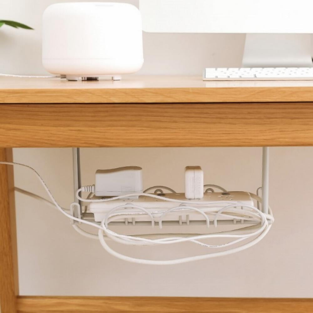 Under Desk Cable Wire Management Tray, Self Adhesive Cable Tidy Basket ...